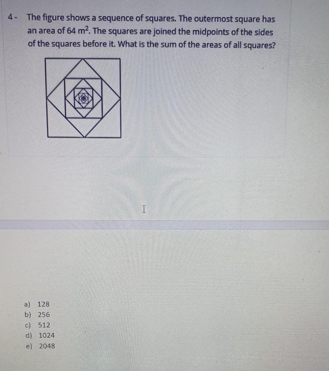 Solved The Figure Shows A Sequence Of Squares The Outermost Chegg