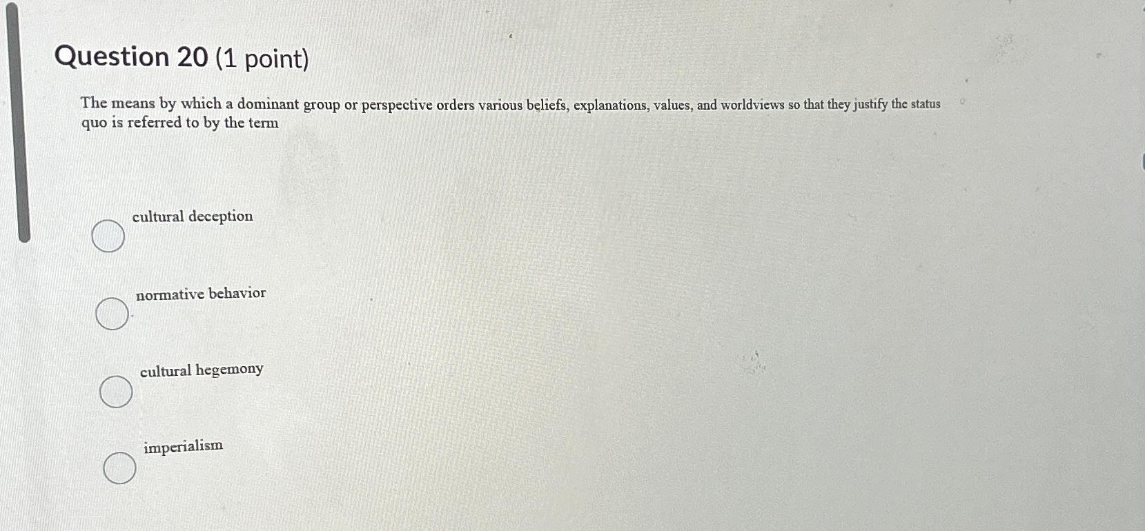 Solved Question 20 (1 ﻿point)The means by which a dominant | Chegg.com