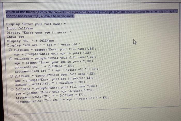 Solved Which of the following correctly converts the | Chegg.com