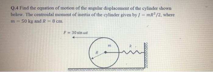 Solved Q.4 Find the equation of motion of the angular | Chegg.com