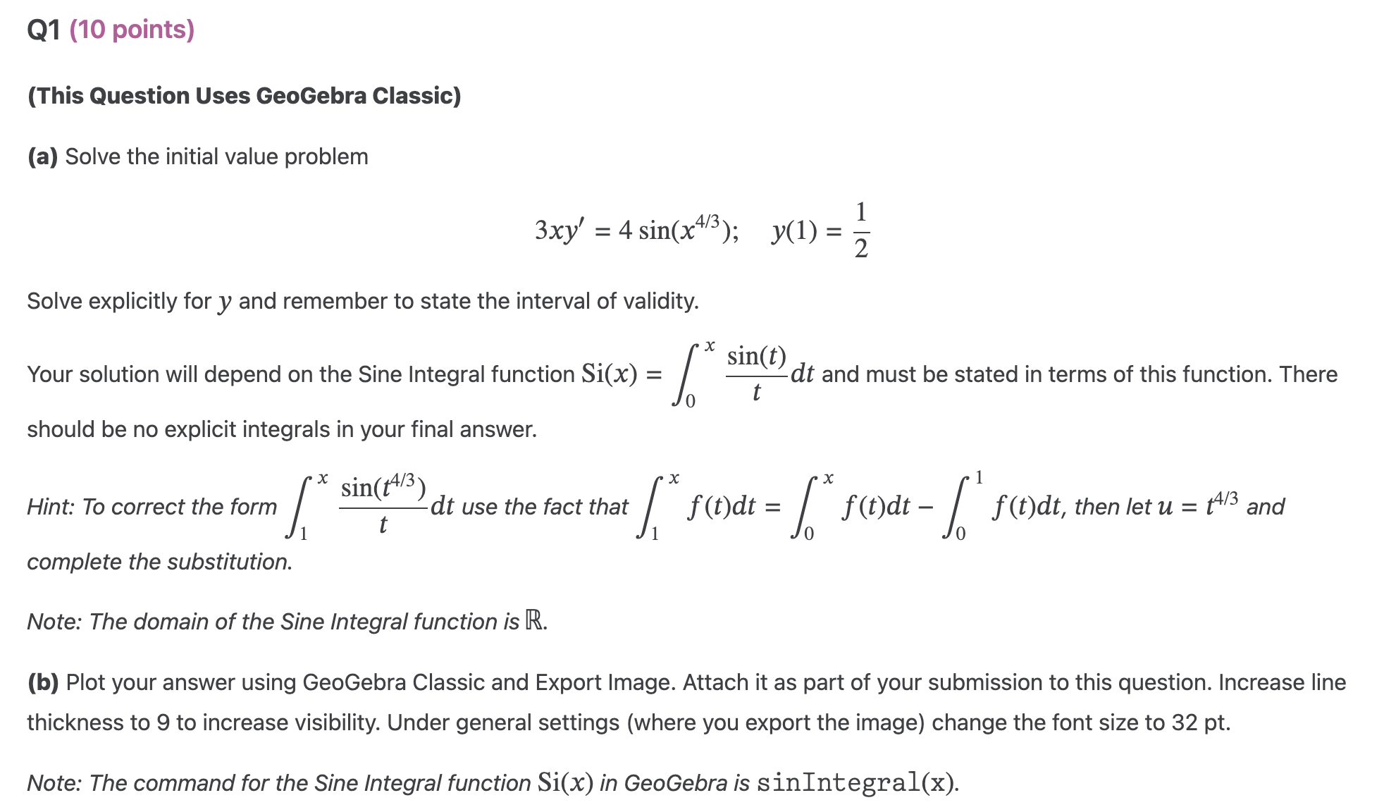 Solved Q1 (10 ﻿points)(This Question Uses GeoGebra | Chegg.com