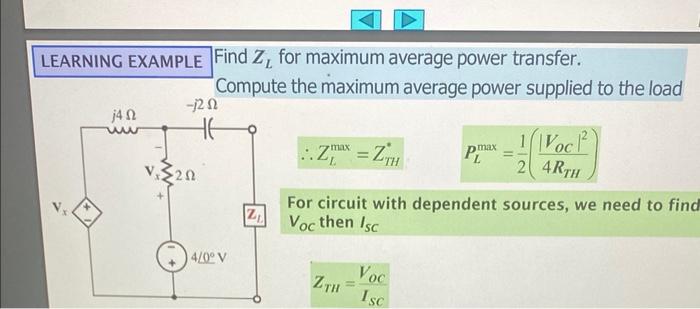 Solved Determine the impedance for maximum average power | Chegg.com
