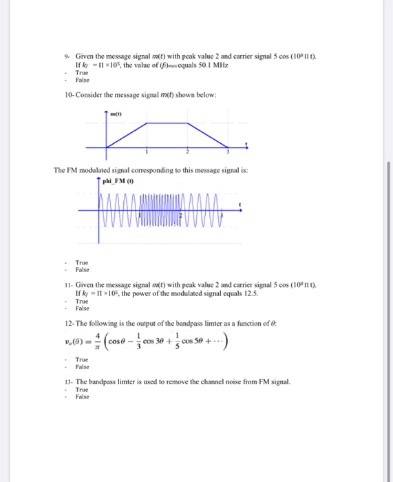 Solved True - False 1. In the shown block diagram, the | Chegg.com