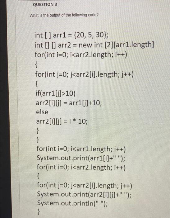 Solved QUESTION 2 What is in arr[2][1] ? double[][] arr= | Chegg.com