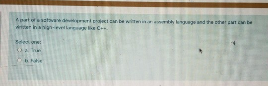 Solved A part of a software development project can be | Chegg.com