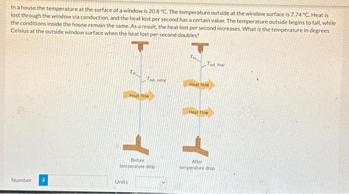 Solved In a house the temperature at the surface of a window | Chegg.com