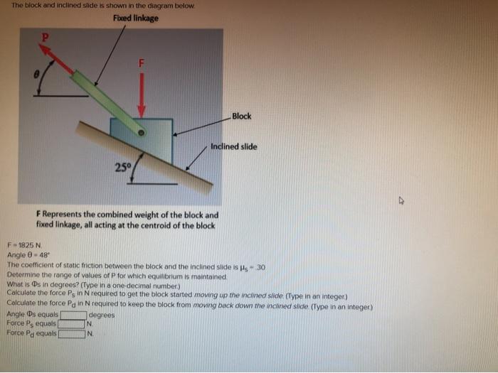 Solved The block and inclined slide is shown in the diagram | Chegg.com