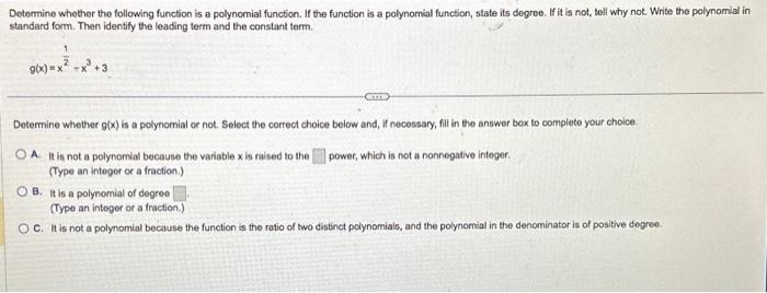Solved Detemine whether the following function is a | Chegg.com Solved Detemine whether the following function is a | Chegg.com