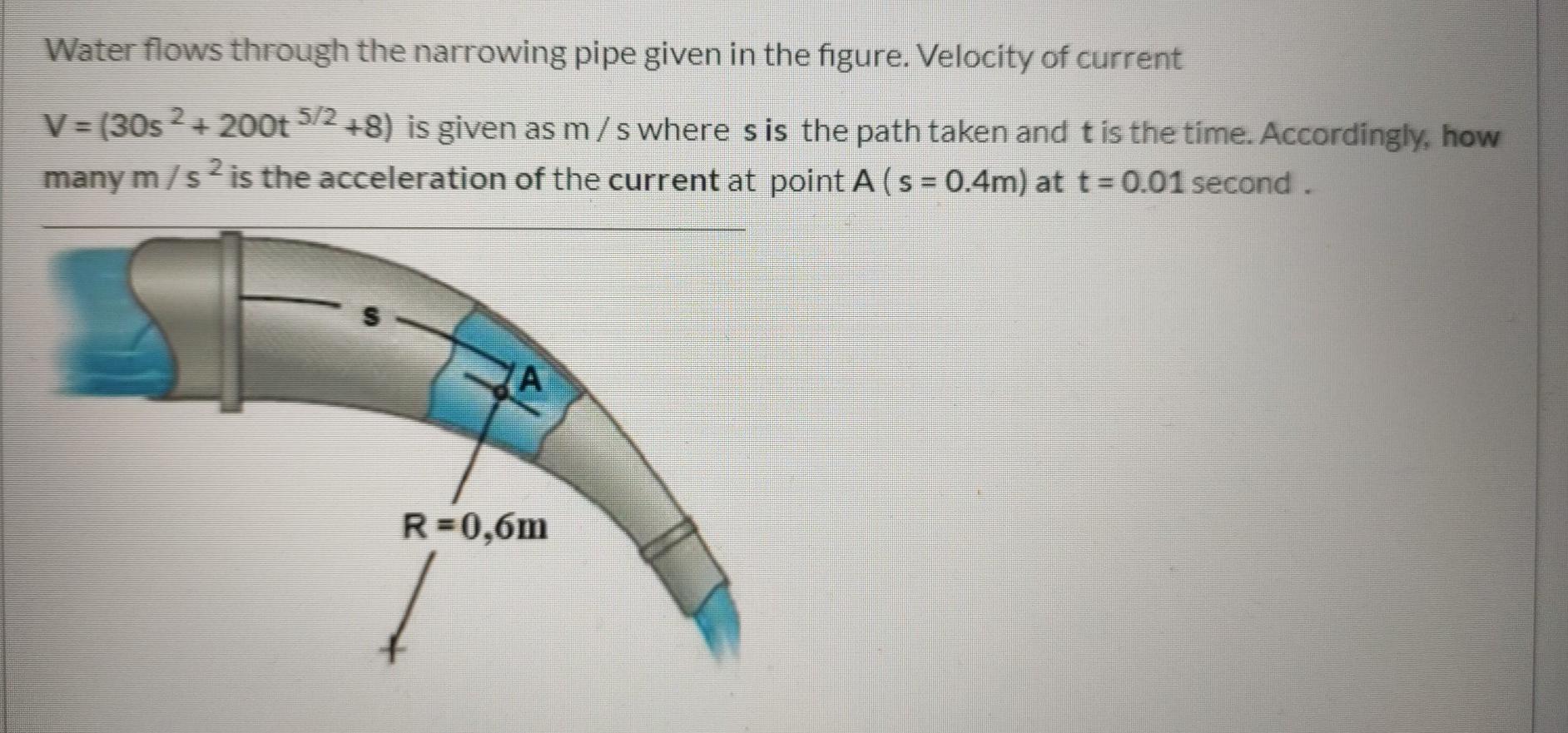 Solved Water flows through the narrowing pipe given in the | Chegg.com
