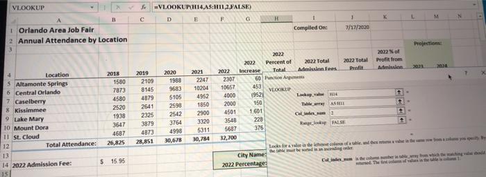 Solved In cell H15, enter a VLOOKUP function to determine | Chegg.com