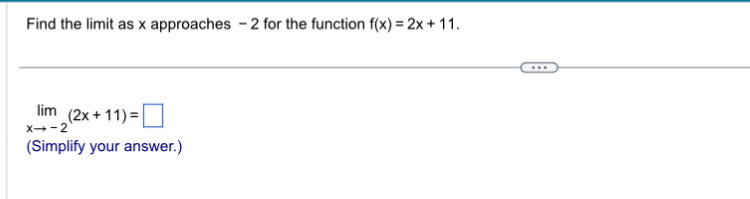 Solved Find the limit as x ﻿approaches -2 ﻿for the function | Chegg.com