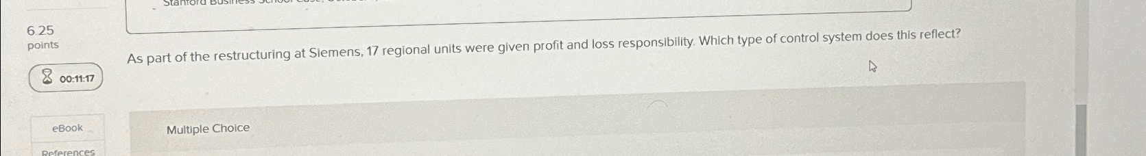 Solved 625points00:11:17As part of the restructuring at | Chegg.com