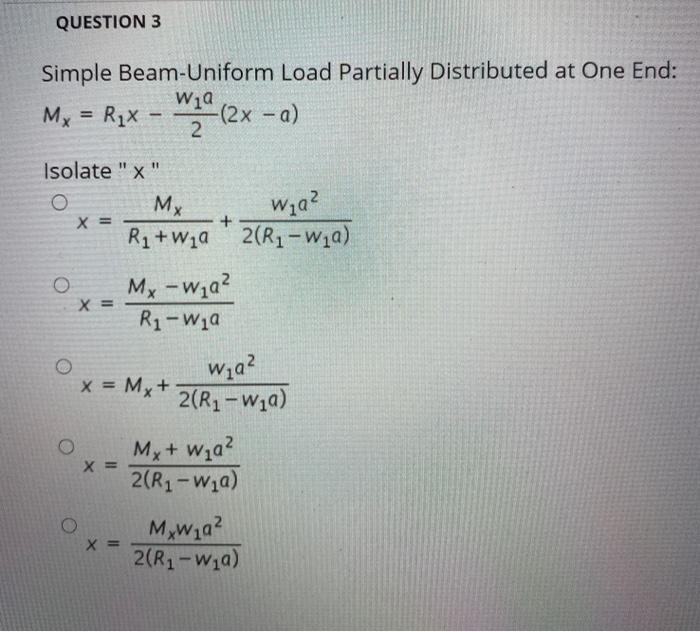 Solved QUESTION 3 Simple Beam-Uniform Load Partially | Chegg.com