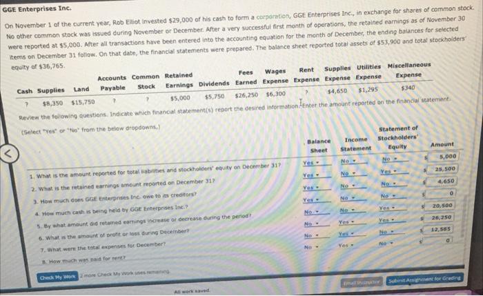 Solved GGE Enterprises Inc. On November 1 of the current | Chegg.com