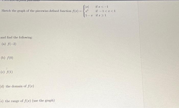 Solved Sketch the graph of the piecewise-defined function | Chegg.com