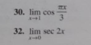 Solved 30. lim cos 3 32. lim sec 2x | Chegg.com