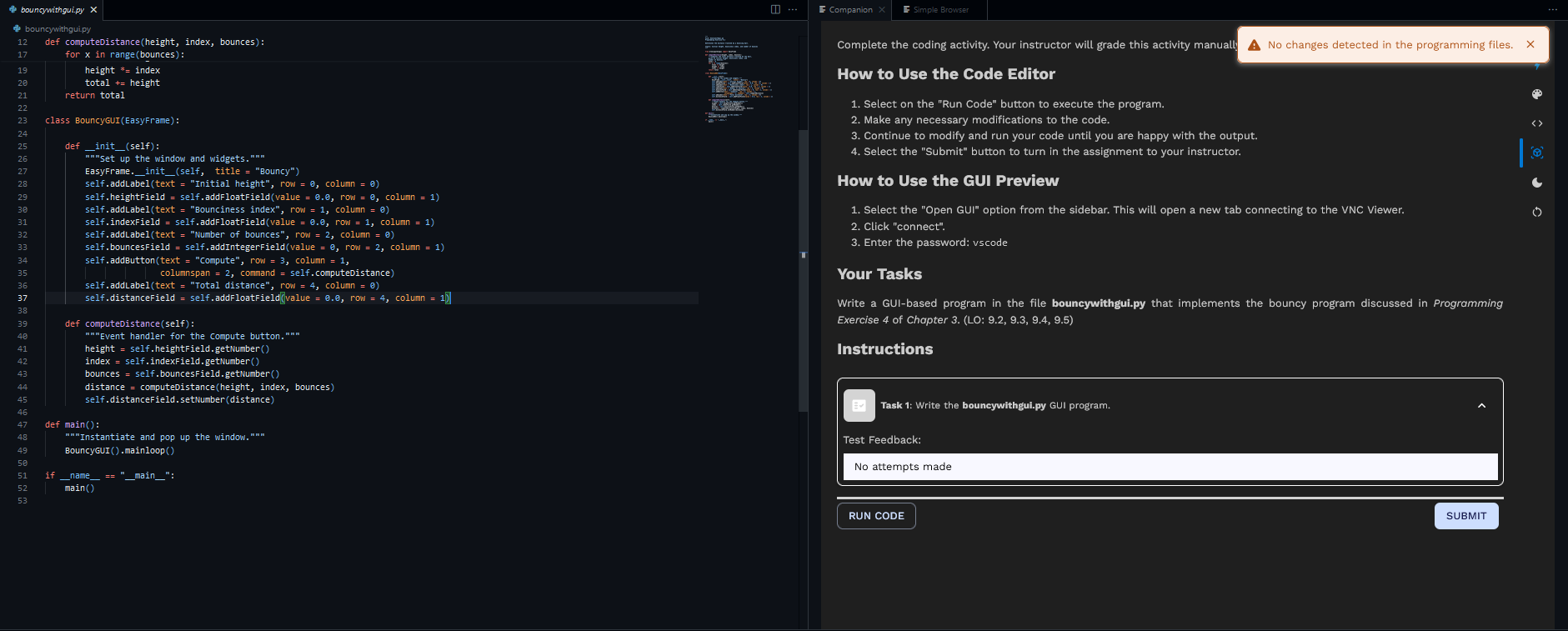 Solved def computedistance(height, ﻿index, bounces):for x | Chegg.com