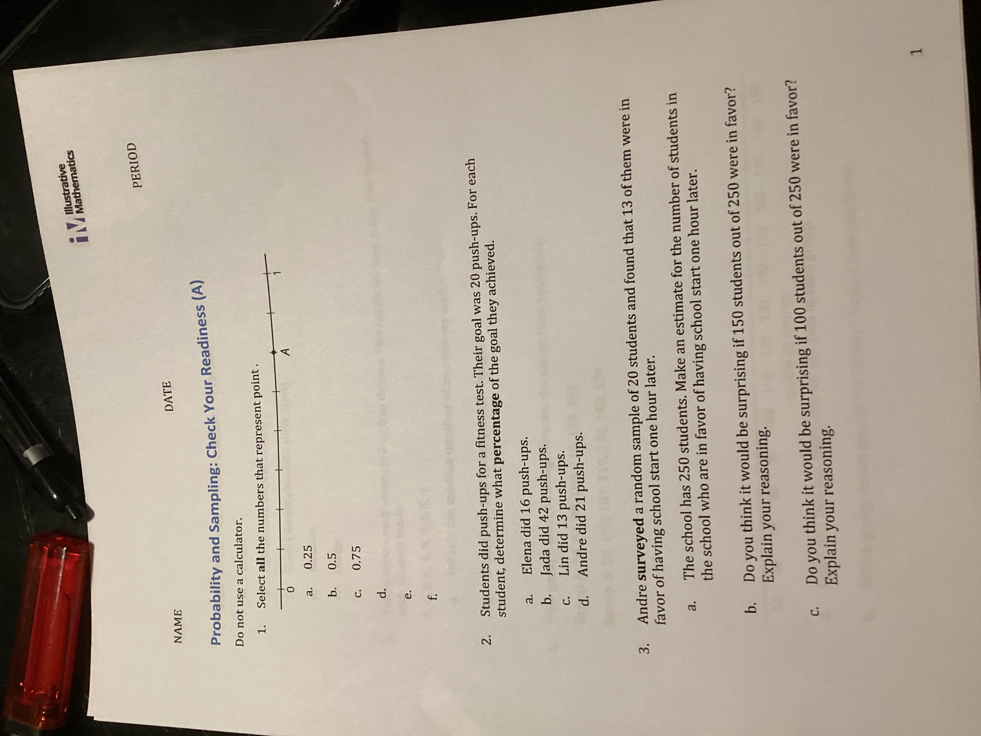 Probability and Sampling: Check Your Readiness (A) | Chegg.com