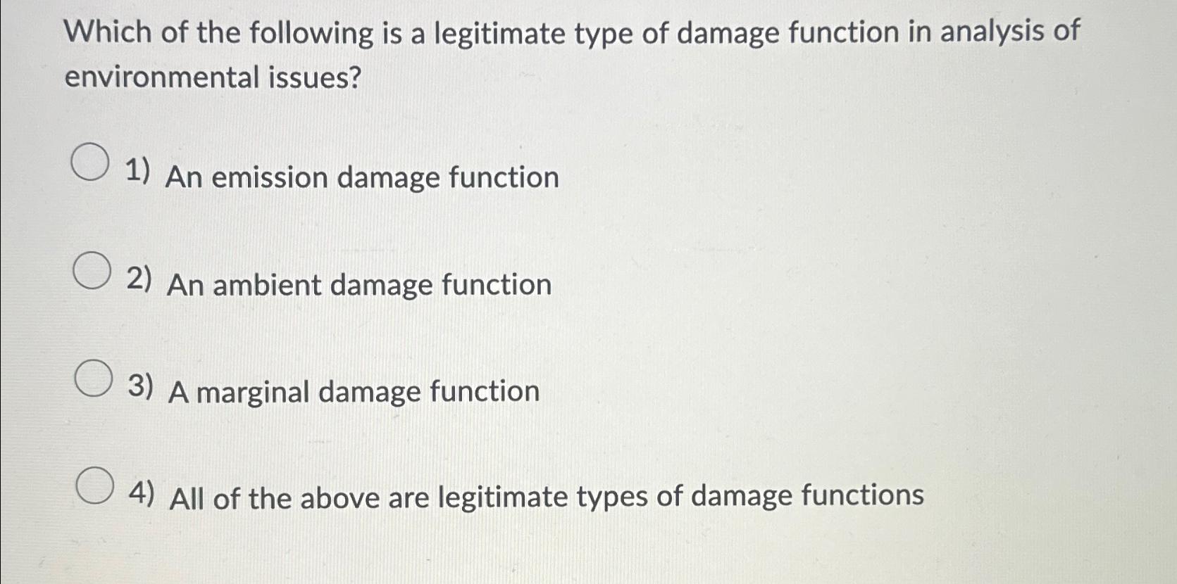 Solved Which of the following is a legitimate type of damage | Chegg.com