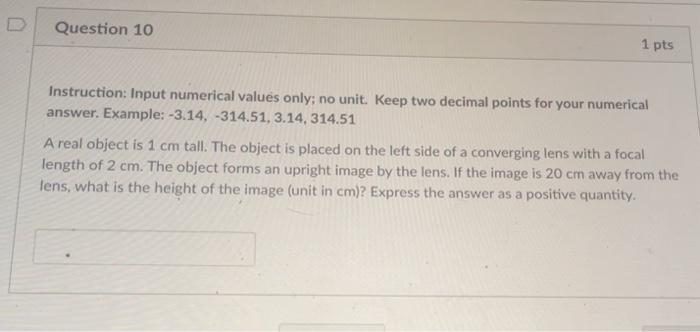 Solved Instruction: Input numerical values only; no unit. | Chegg.com