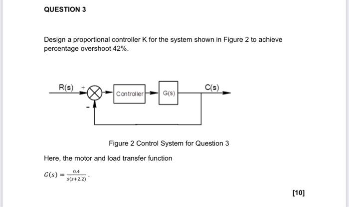 Solved Design a proportional controller K for the system | Chegg.com
