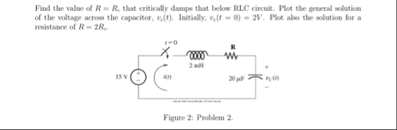 Solved Find the value of R=Rc ﻿that critically damps that | Chegg.com