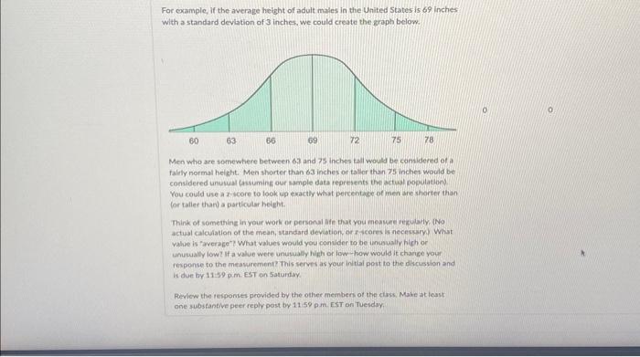 Solved For oxample, If the average height of adult males in | Chegg.com