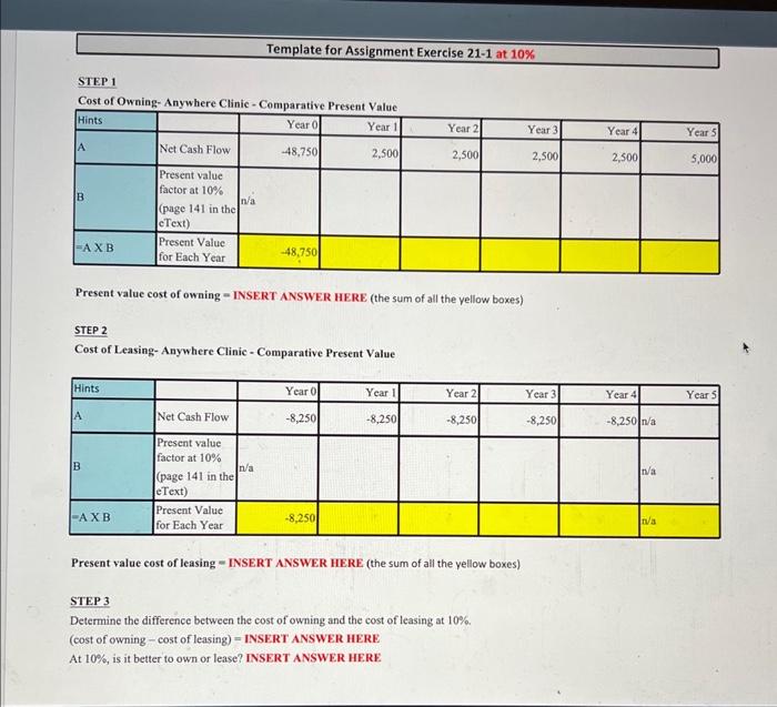 Solved Assignment Exercise 23-1 Cost of Owning and Cost of | Chegg.com