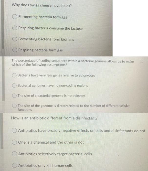 Solved Why does swiss cheese have holes? Fermenting bacteria | Chegg.com