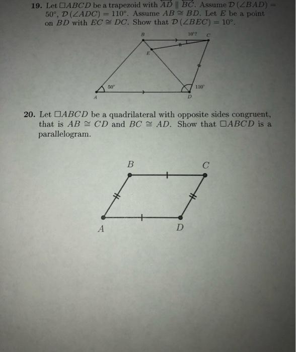 Solved 17. Suppose ABCD is a trapezoid with AD∥BC and that | Chegg.com