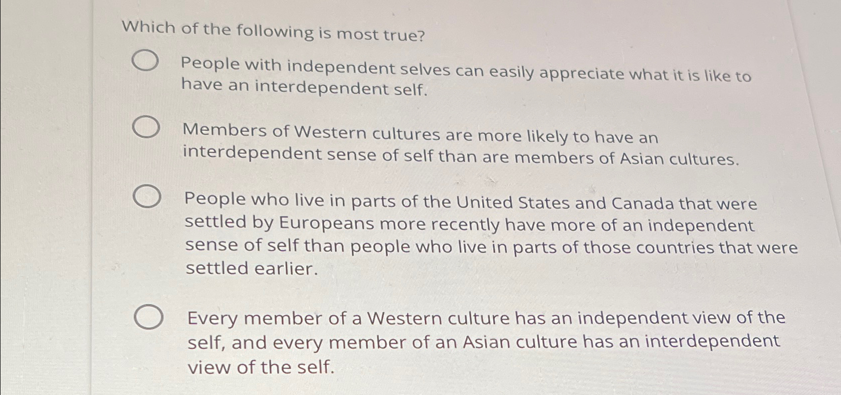 Solved Which of the following is most true?People with | Chegg.com