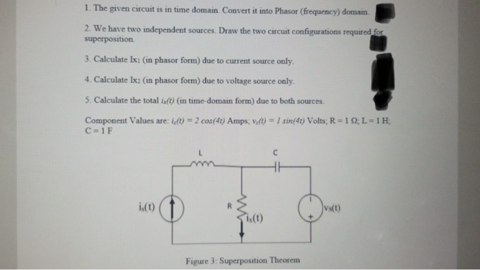 Solved 1. The given circuit is in time domain. Convert it | Chegg.com