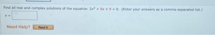 Solved Find all real and complex solutions of the equation | Chegg.com