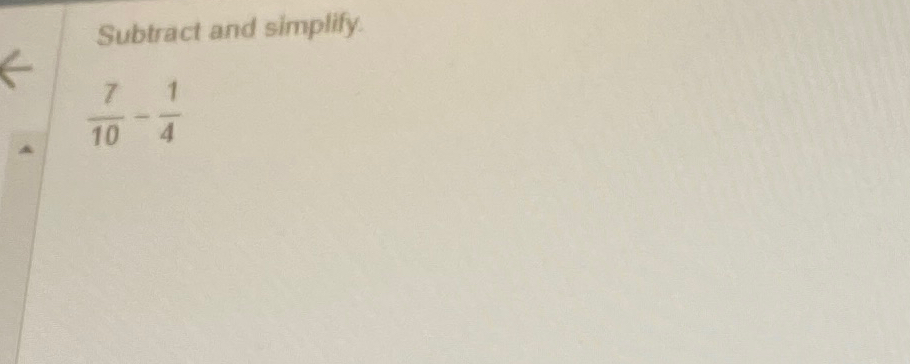 Solved Subtract and simplify.710-14 | Chegg.com