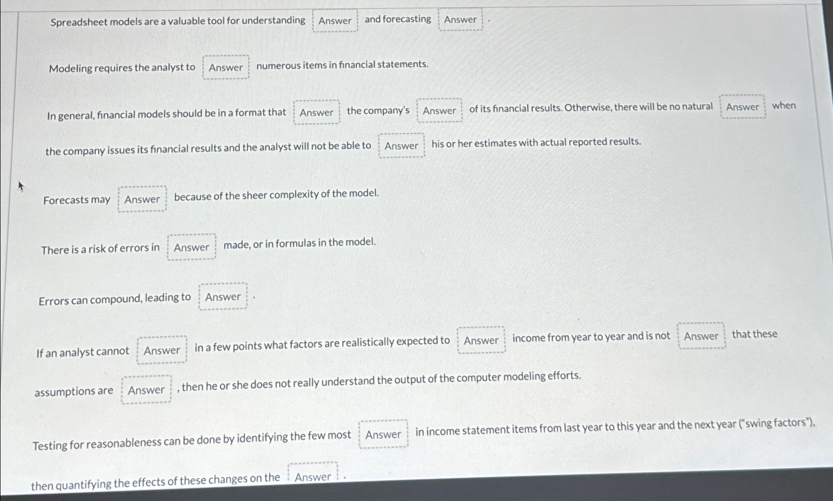 Solved Spreadsheet models are a valuable tool for | Chegg.com