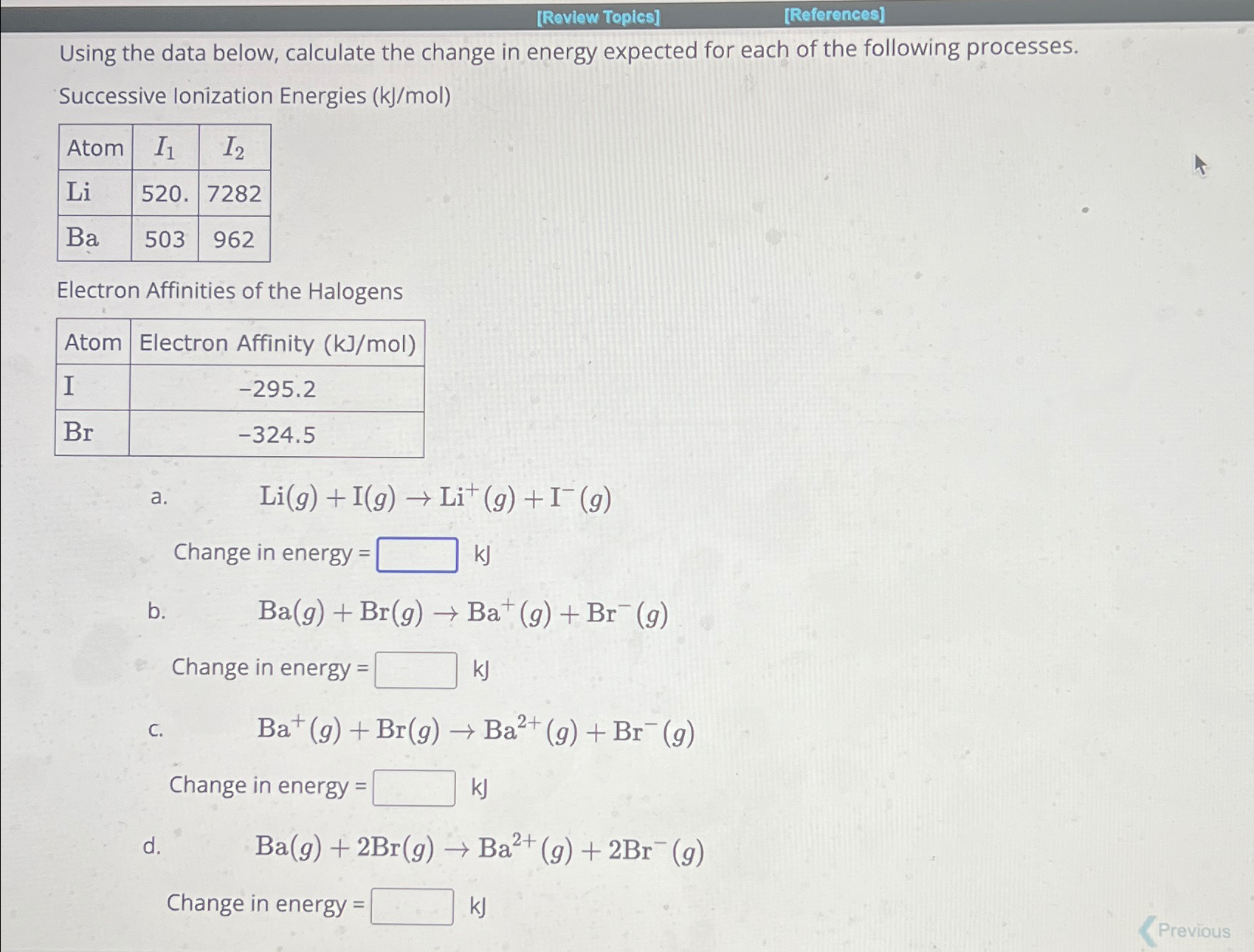 Solved [Review Topics][References]Using the data below, | Chegg.com