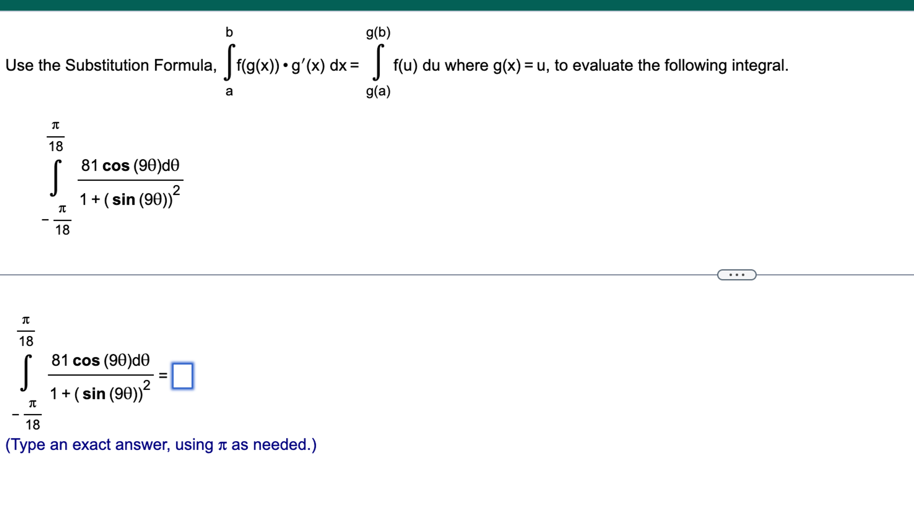 Solved Use the Substitution Formula, | Chegg.com