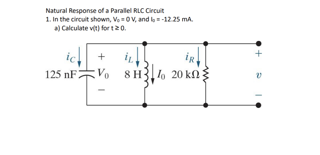 Solved Natural Response of a Parallel RLC CircuitIn the | Chegg.com