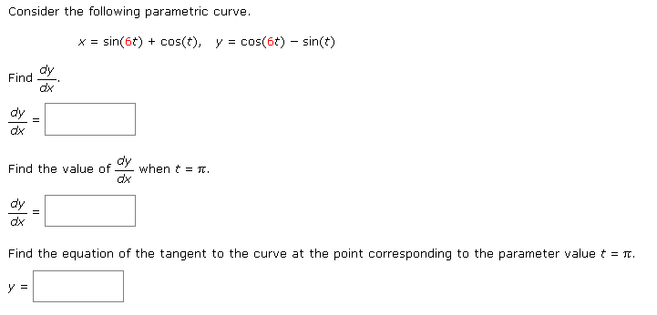 Solved Consider the following parametric | Chegg.com