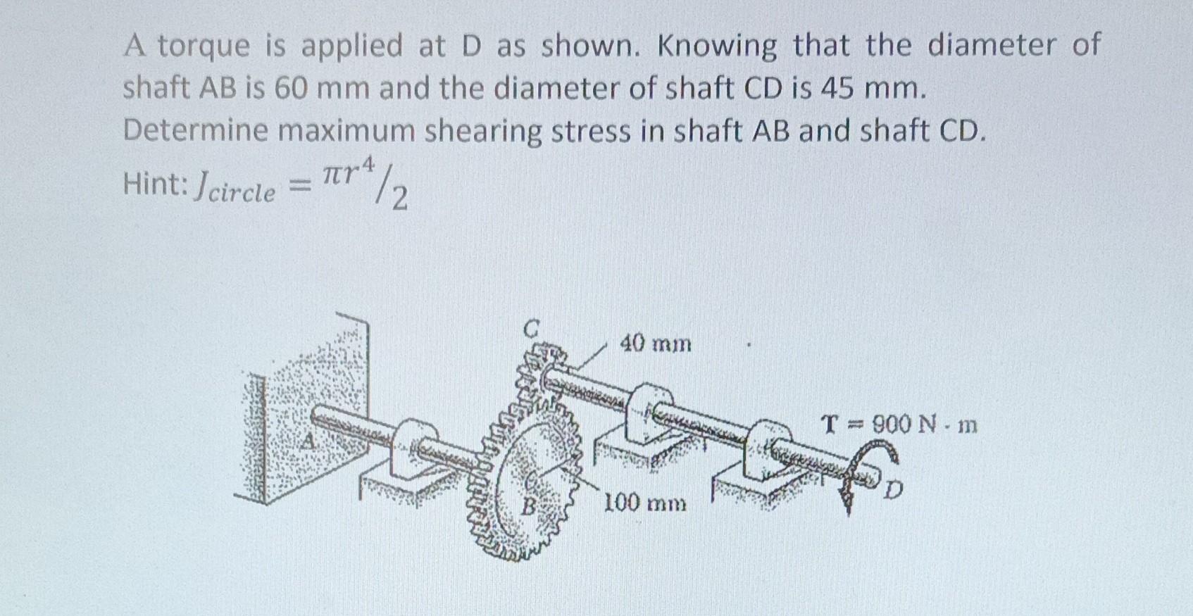 Solved A torque is applied at D as shown. Knowing that the | Chegg.com