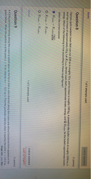 Solved Saved 1 of 3 attempts used CHECKANSWER Question 8 | Chegg.com