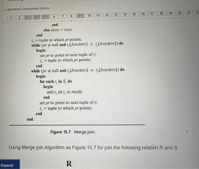 Solved pr:= address of first tuple of r, ps:= address of | Chegg.com