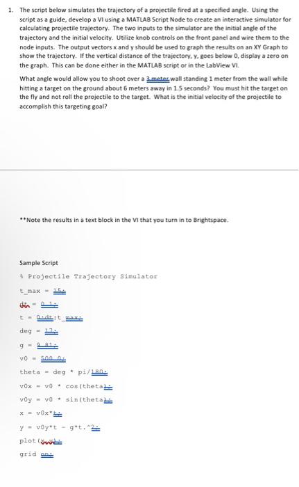 Solved Please build a Labview VI not a matlab script.1. The | Chegg.com