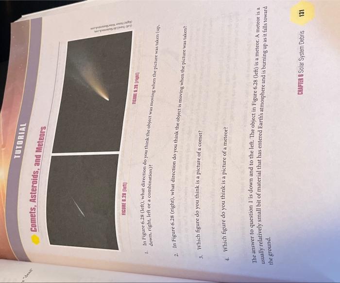 Solved e "dead" 1. TUTORIAL Comets, Asteroids, and Meteors | Chegg.com