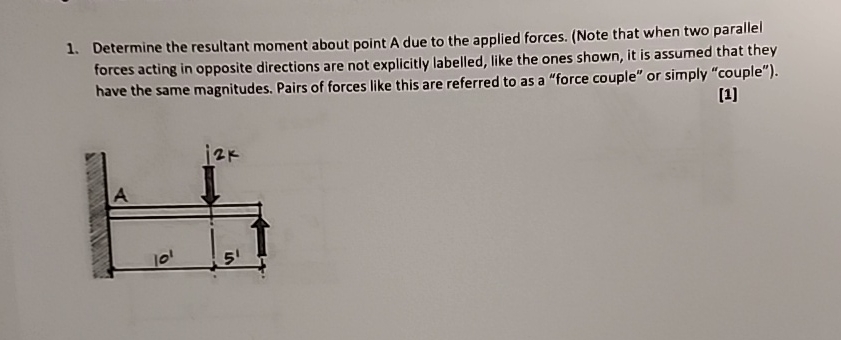 Solved Determine the resultant moment about point A due to | Chegg.com