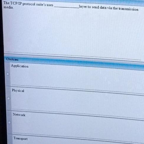 Solved The TCPIP protocol suite's uses media layer to send | Chegg.com