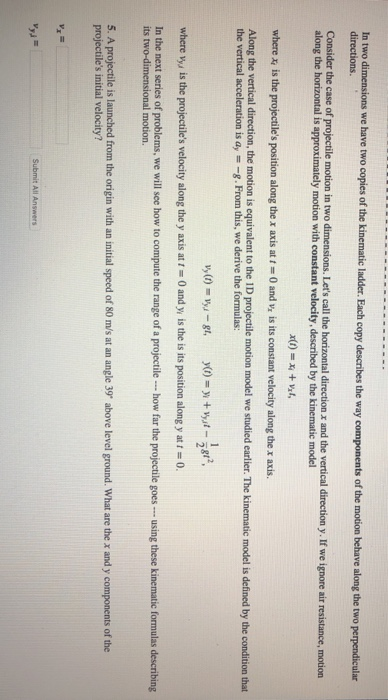 Solved In two dimensions we have two copies of the kinematic | Chegg.com