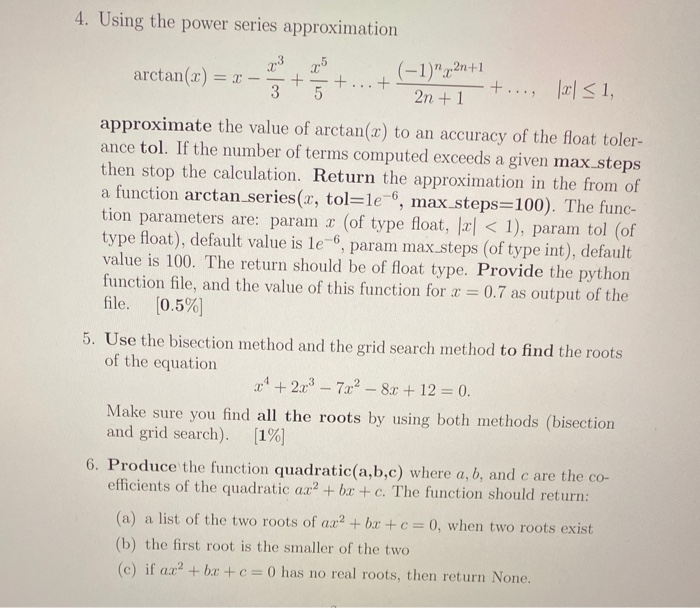 Solved 4. Using the power series approximation 73 + .225 | Chegg.com