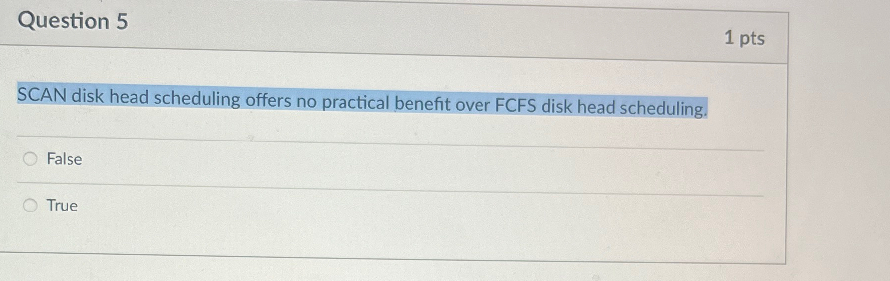 Solved Question 51 ﻿ptsSCAN disk head scheduling offers no | Chegg.com