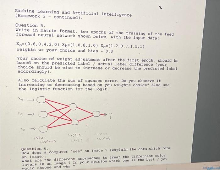 Solved Machine Learning and Artificial Intelligence | Chegg.com
